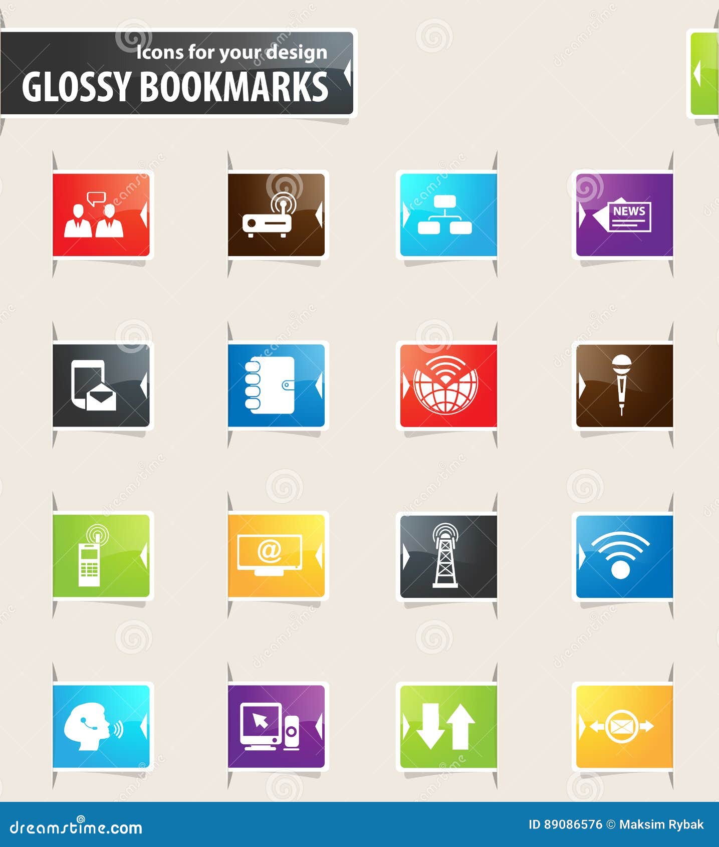 Communication Bookmark Icons Stock Vector - Illustration of consultant ...