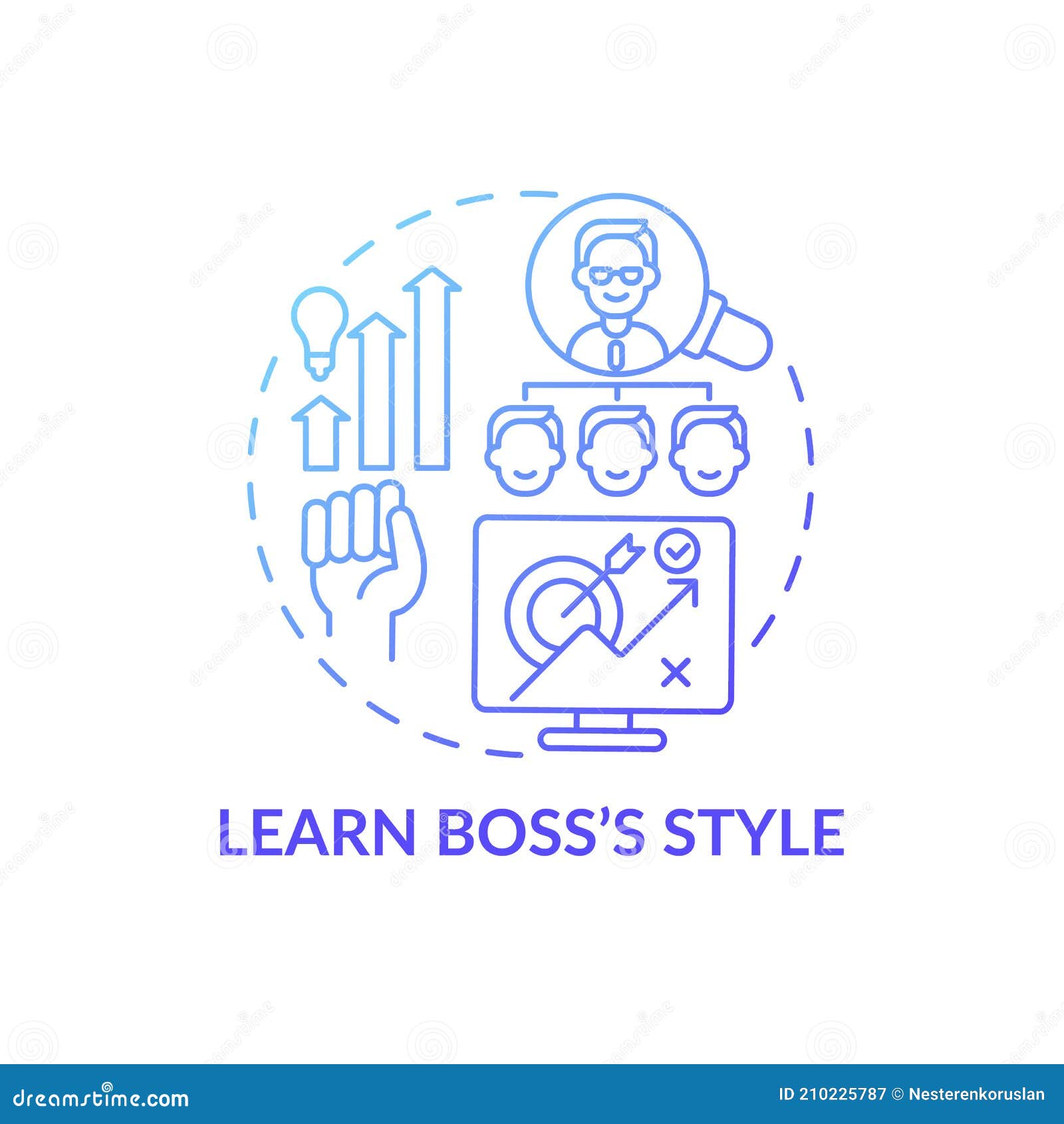 Communication with Boss Concept Icon Stock Vector - Illustration of ...