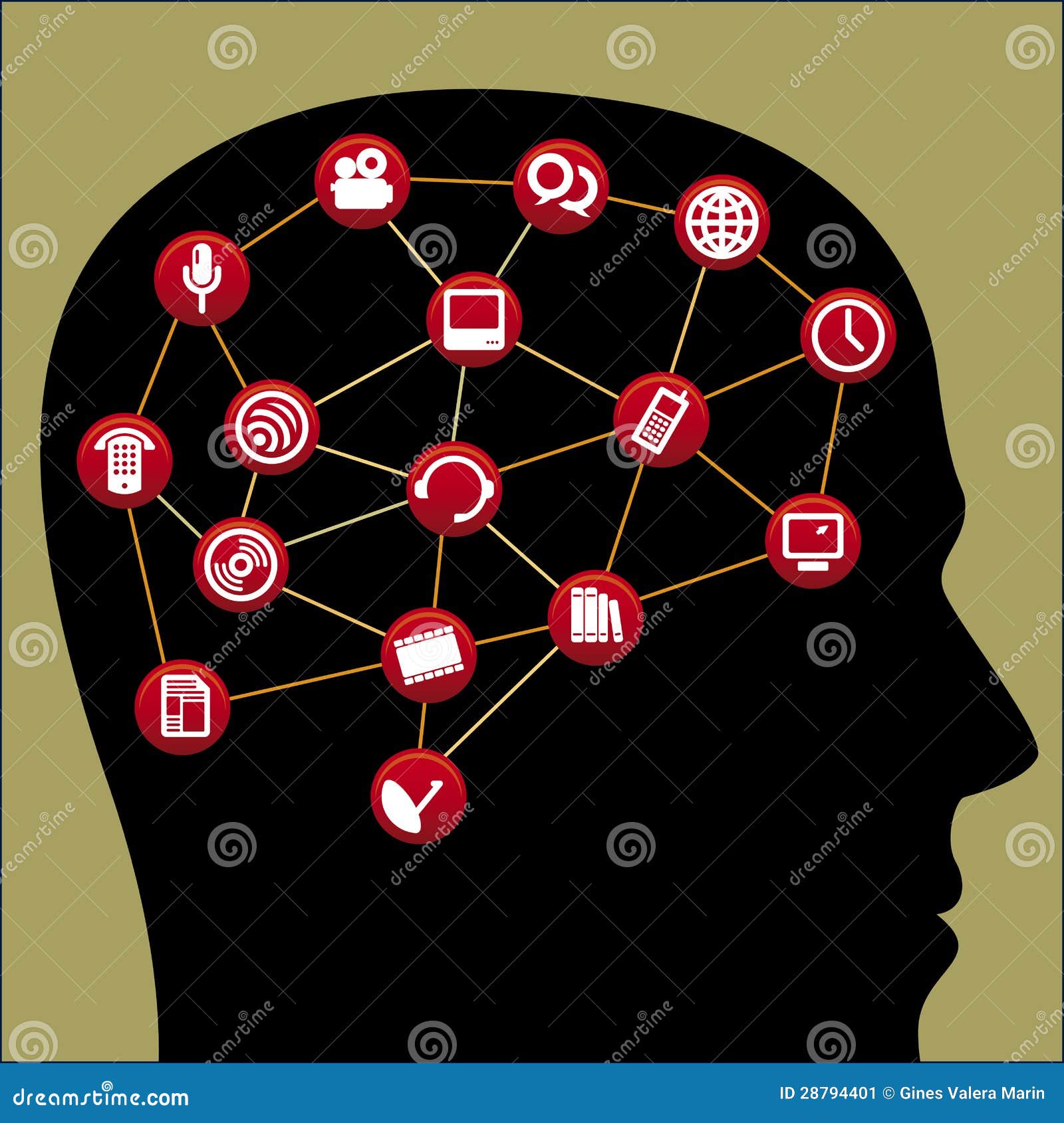 Communication brain stock vector. Illustration of thinking - 28794401