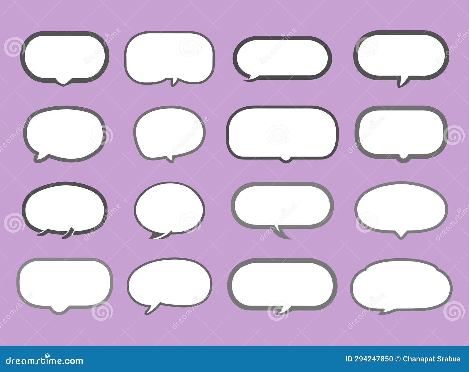 Set of Speech Bubbles in Line Design. Stock Vector - Illustration of ...