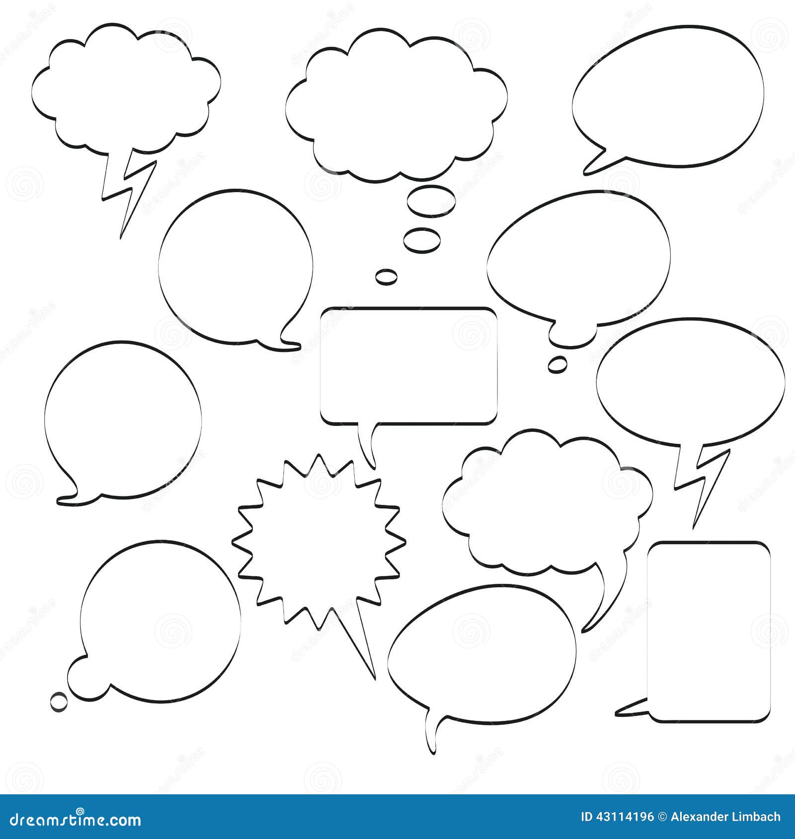Communication Bubbles Black White Stock Vector - Illustration of bubble ...