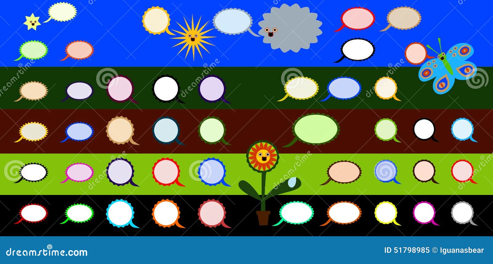 Communication Bubbles Colorful Set Stock Vector - Illustration of ...