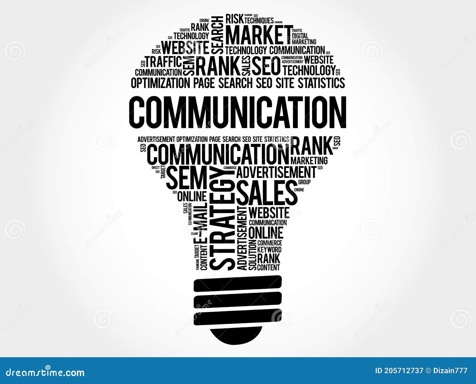 COMMUNICATION Bulb Word Cloud Stock Illustration - Illustration of ...