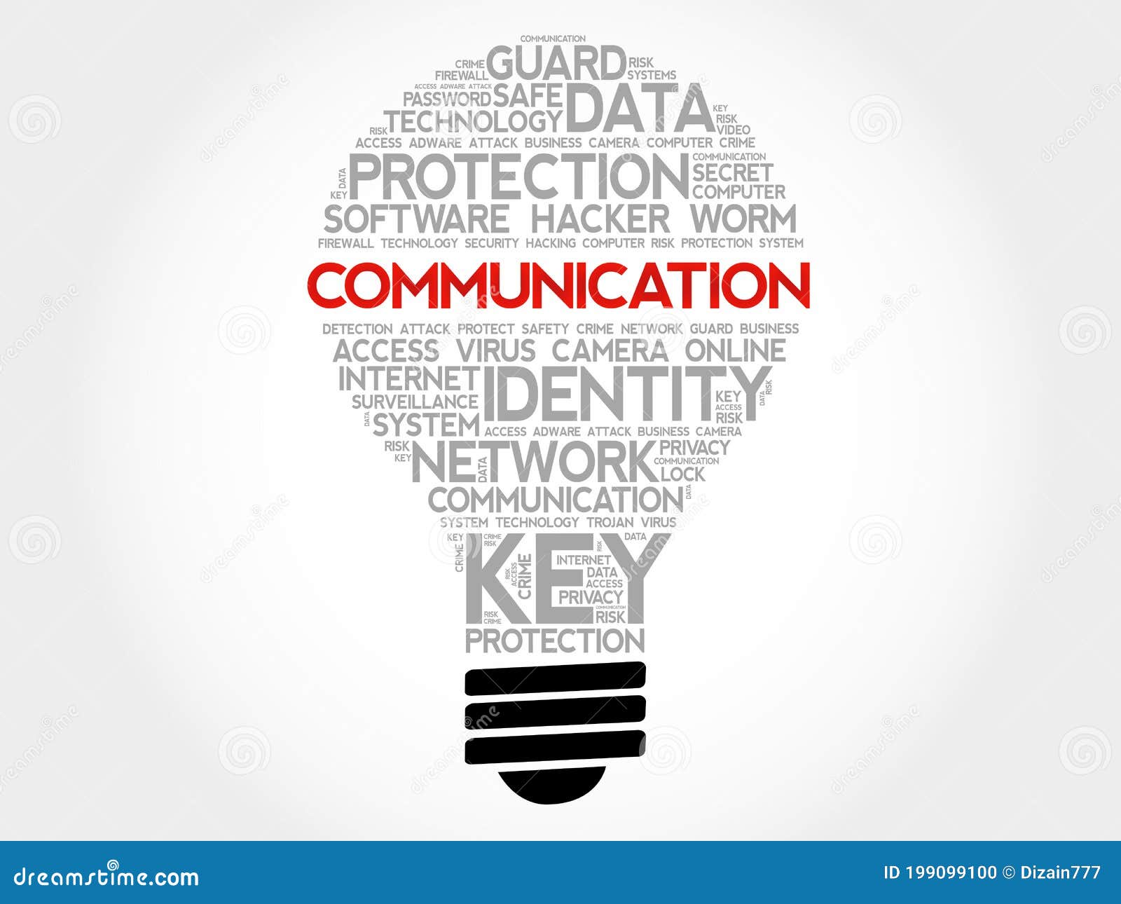 COMMUNICATION Bulb Word Cloud Collage Stock Illustration - Illustration ...