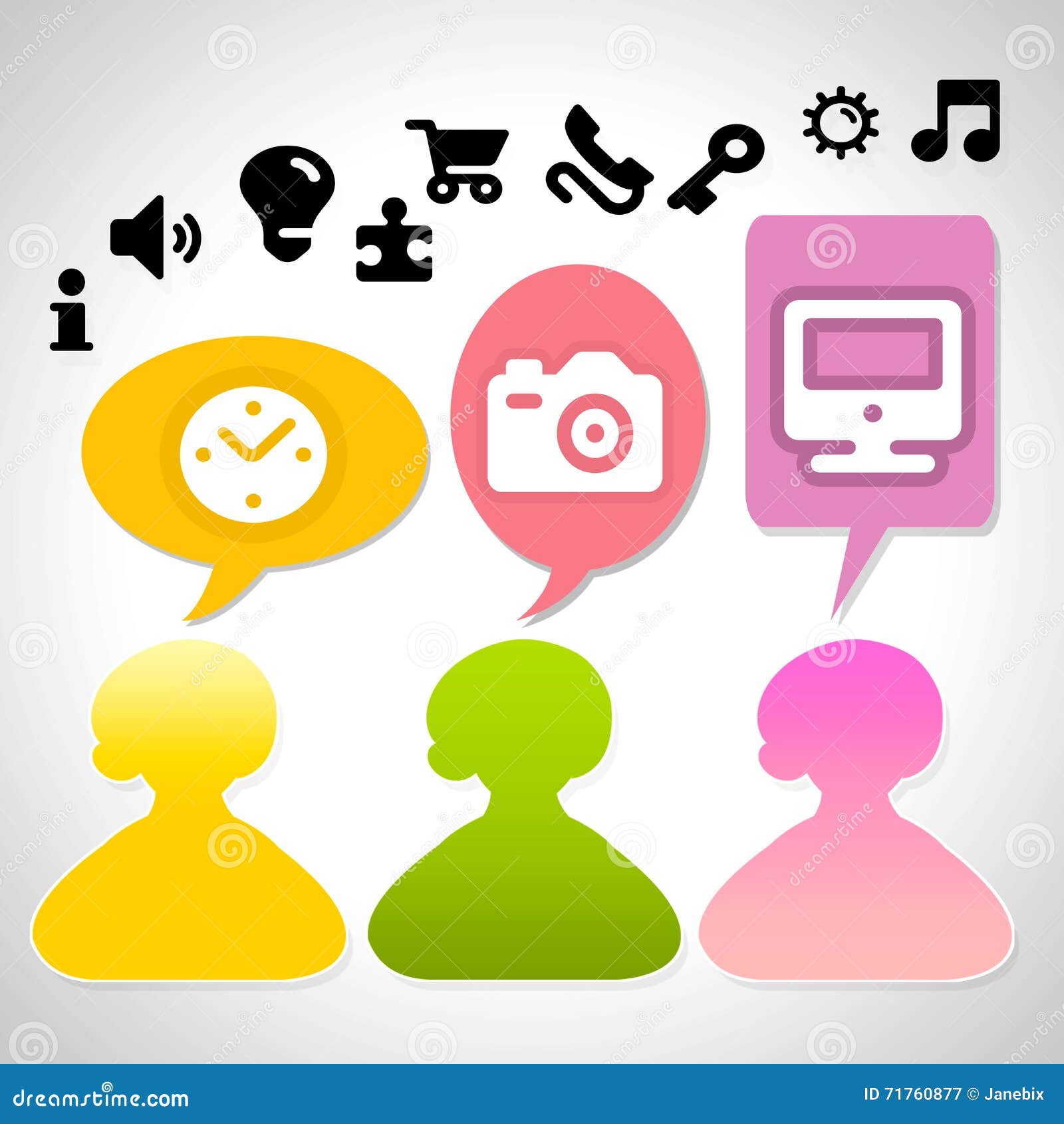Communication -business stock illustration. Illustration of objects ...