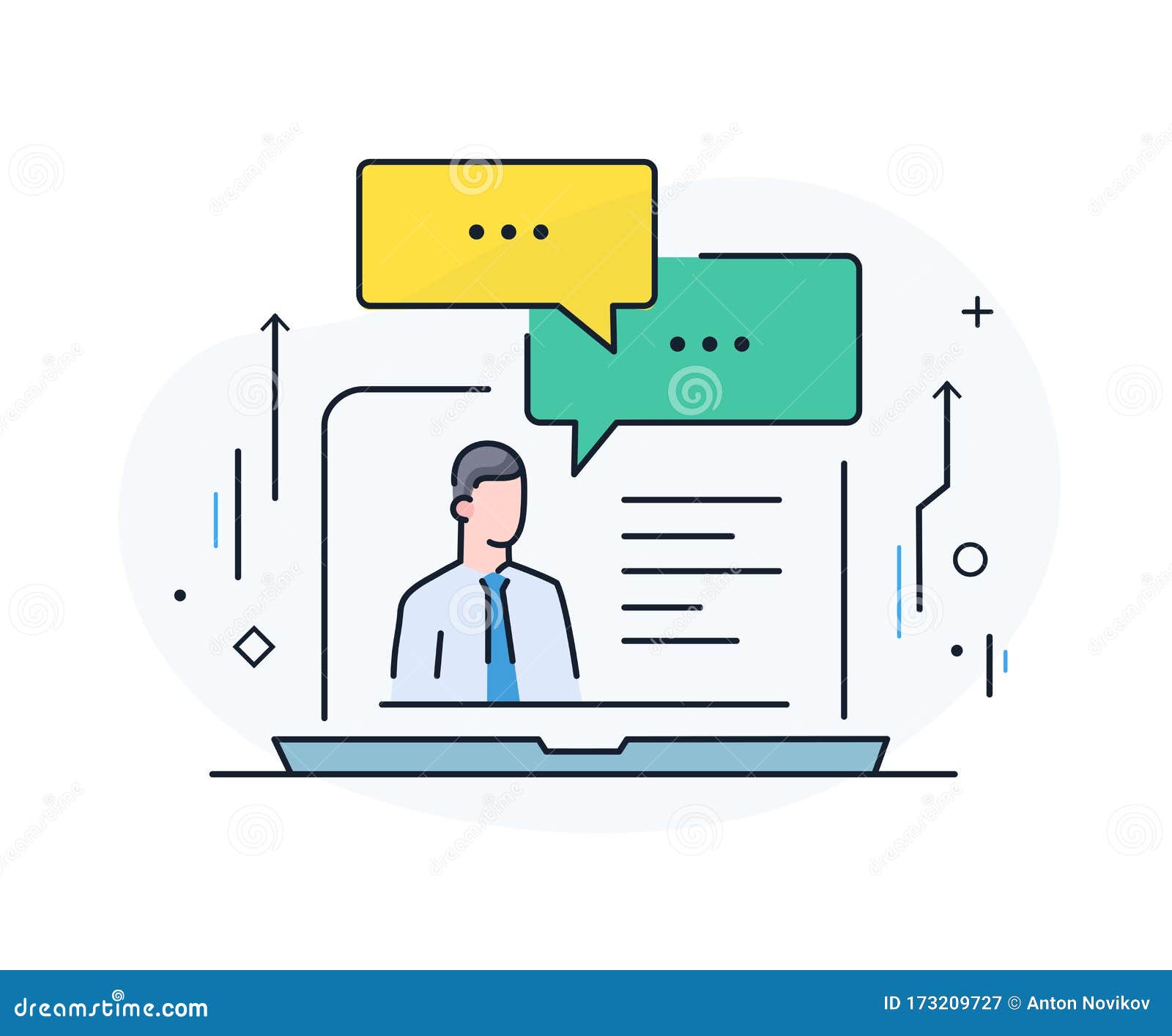 Communication with a Business Partner Online. Virtual Communication ...