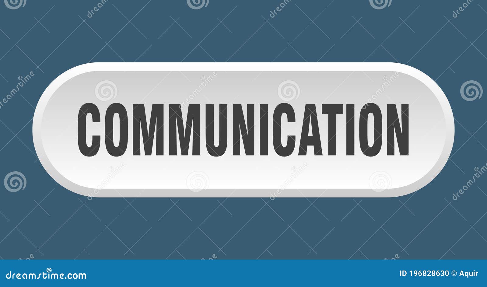 Communication Button. Rounded Sign on White Background Stock Vector ...