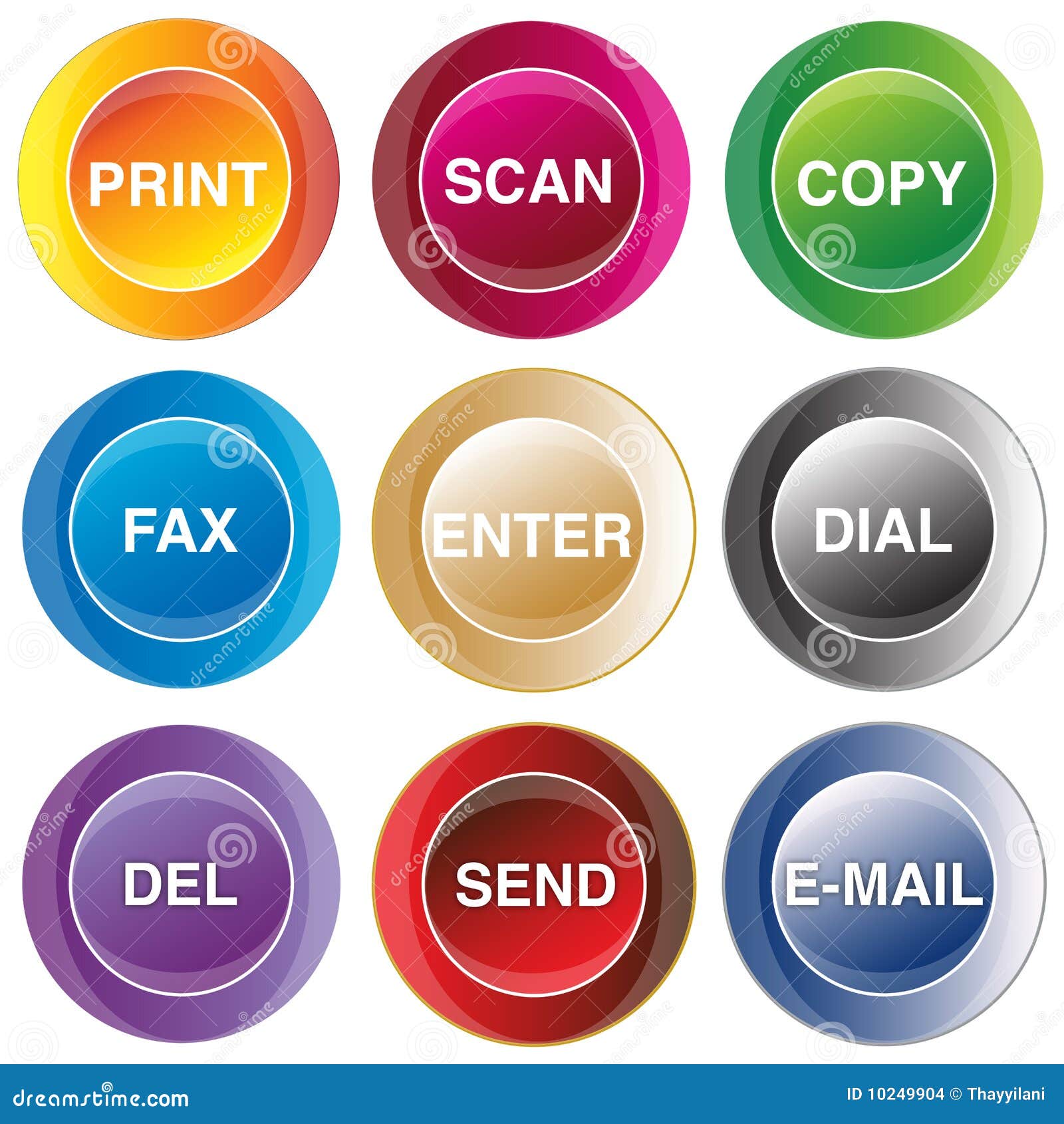 Communication buttons stock vector. Illustration of buttons - 10249904