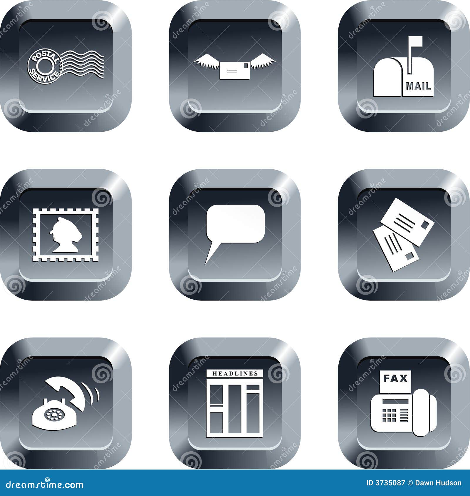 Communication buttons stock illustration. Illustration of postmark ...
