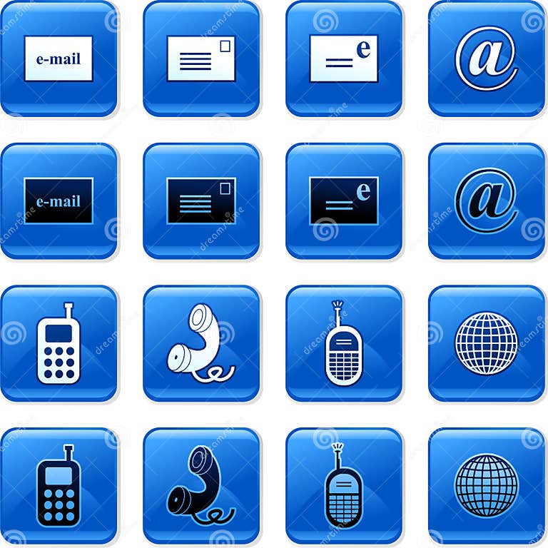 Communication buttons stock illustration. Illustration of glossy - 4008615