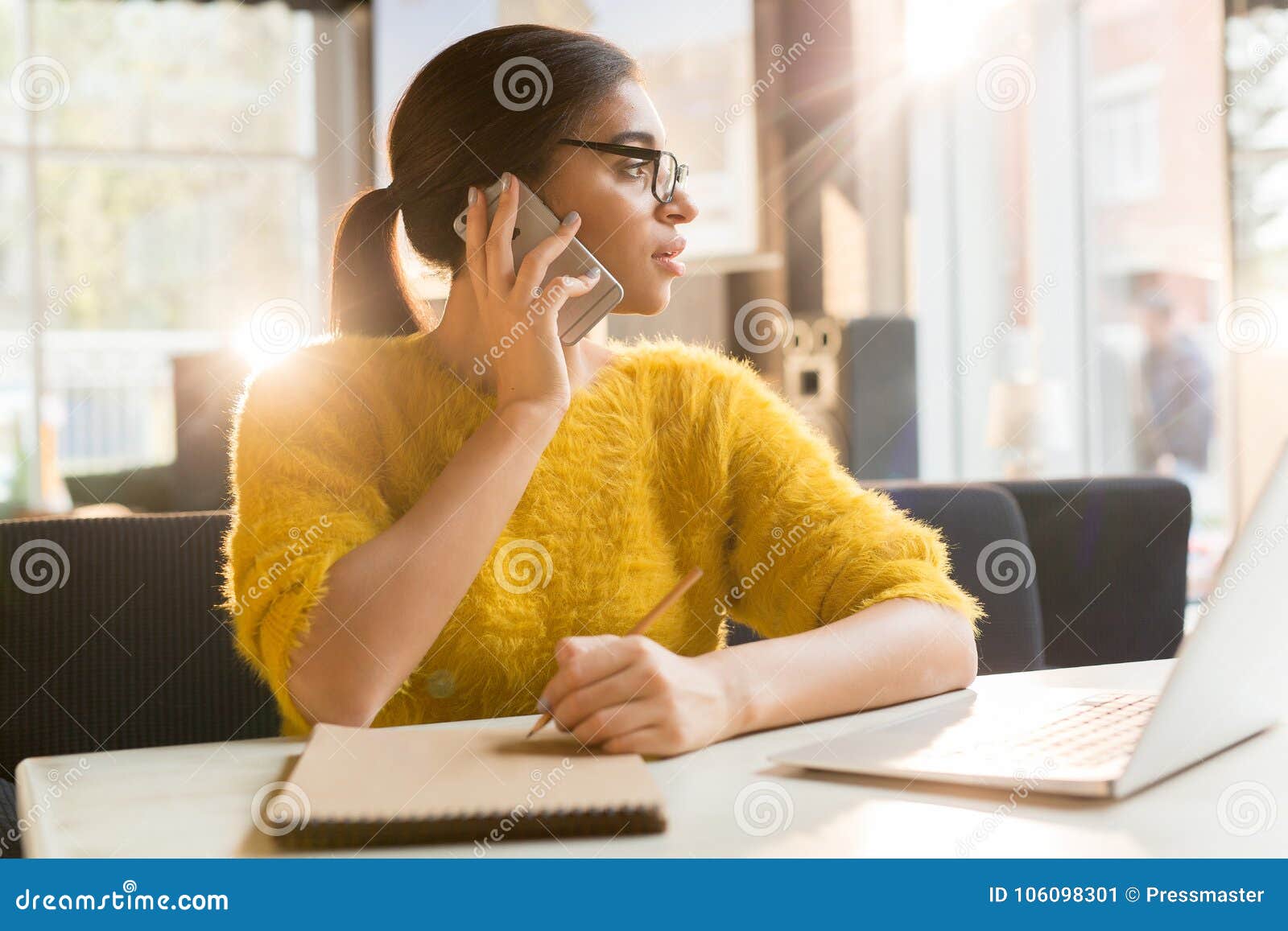 Communication in cafe stock image. Image of adult, jobsearch - 106098301
