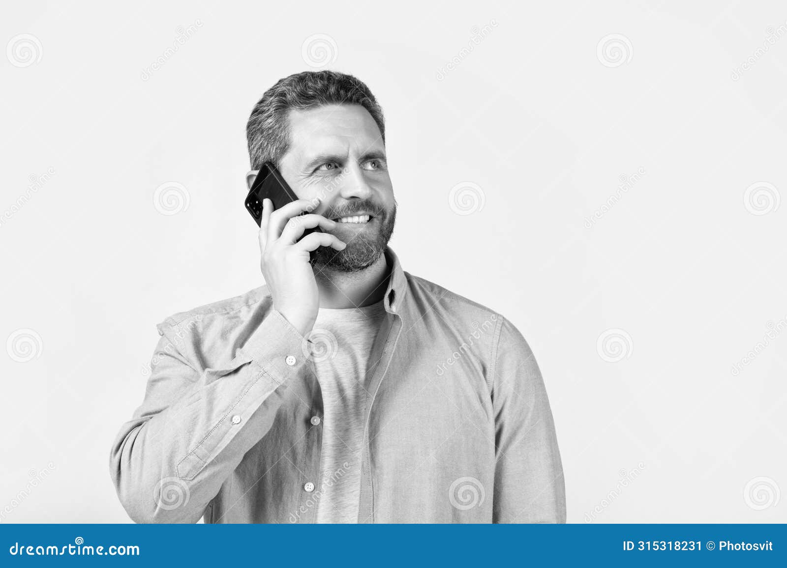 Communication Call of Happy Man. Having Communication Call Stock Image ...