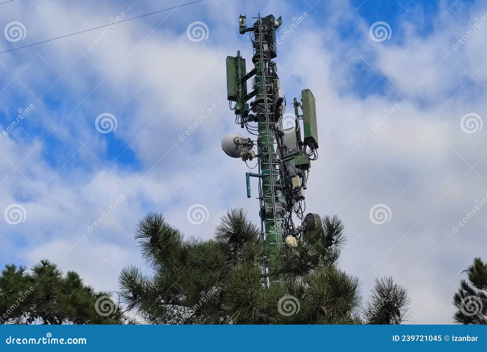 Communication Cellular Mobile Green Antenna Stock Image - Image of ...