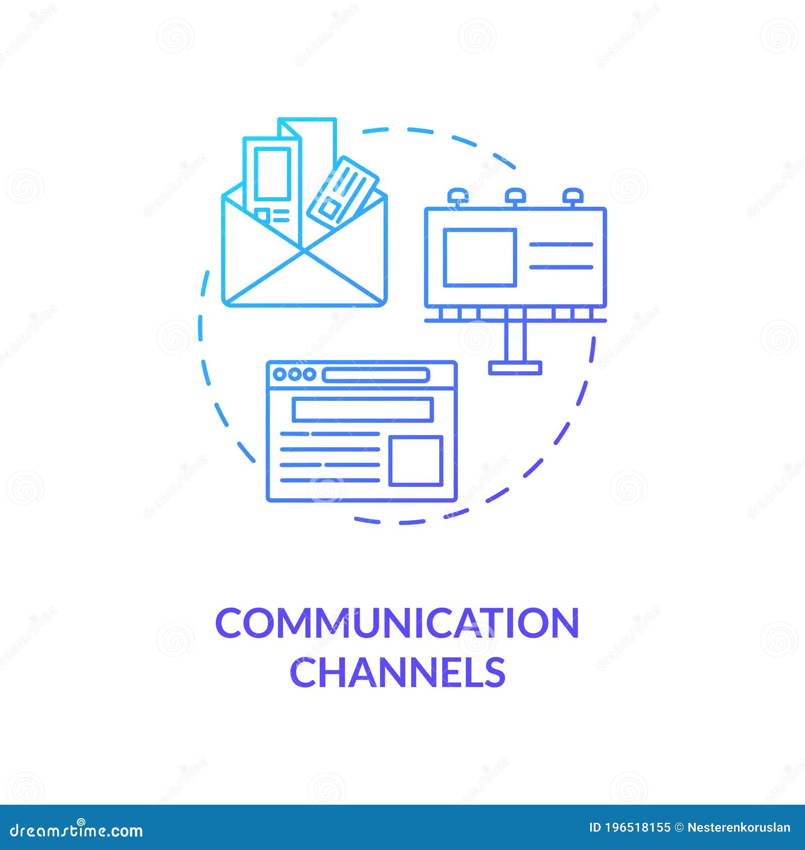 Communication Channels Concept Icon Stock Vector - Illustration of ...