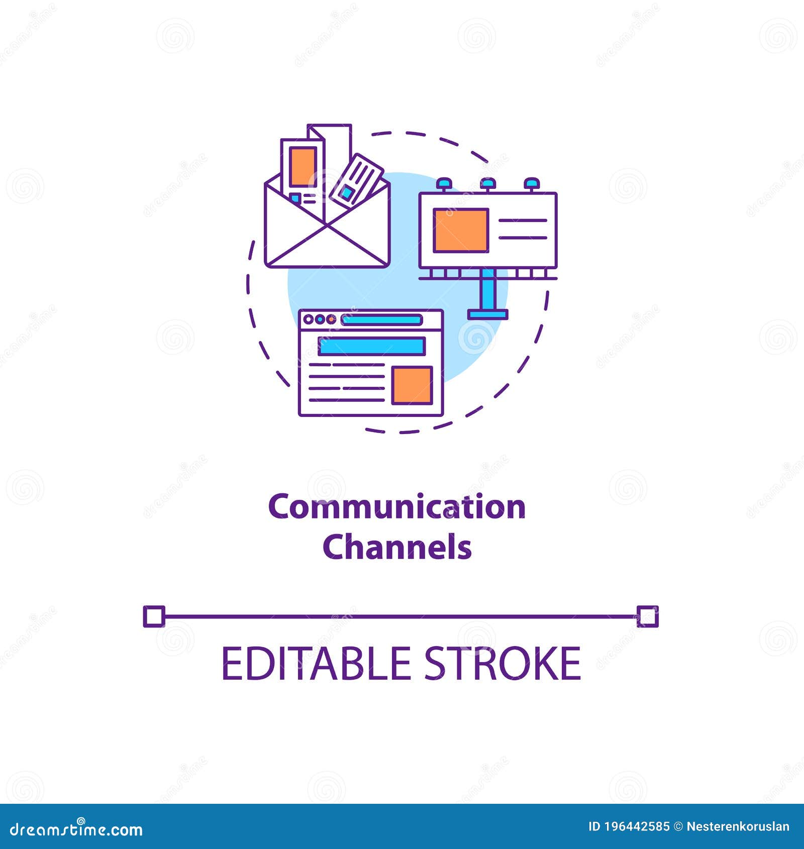 Communication Channels Concept Icon Stock Vector - Illustration of ...