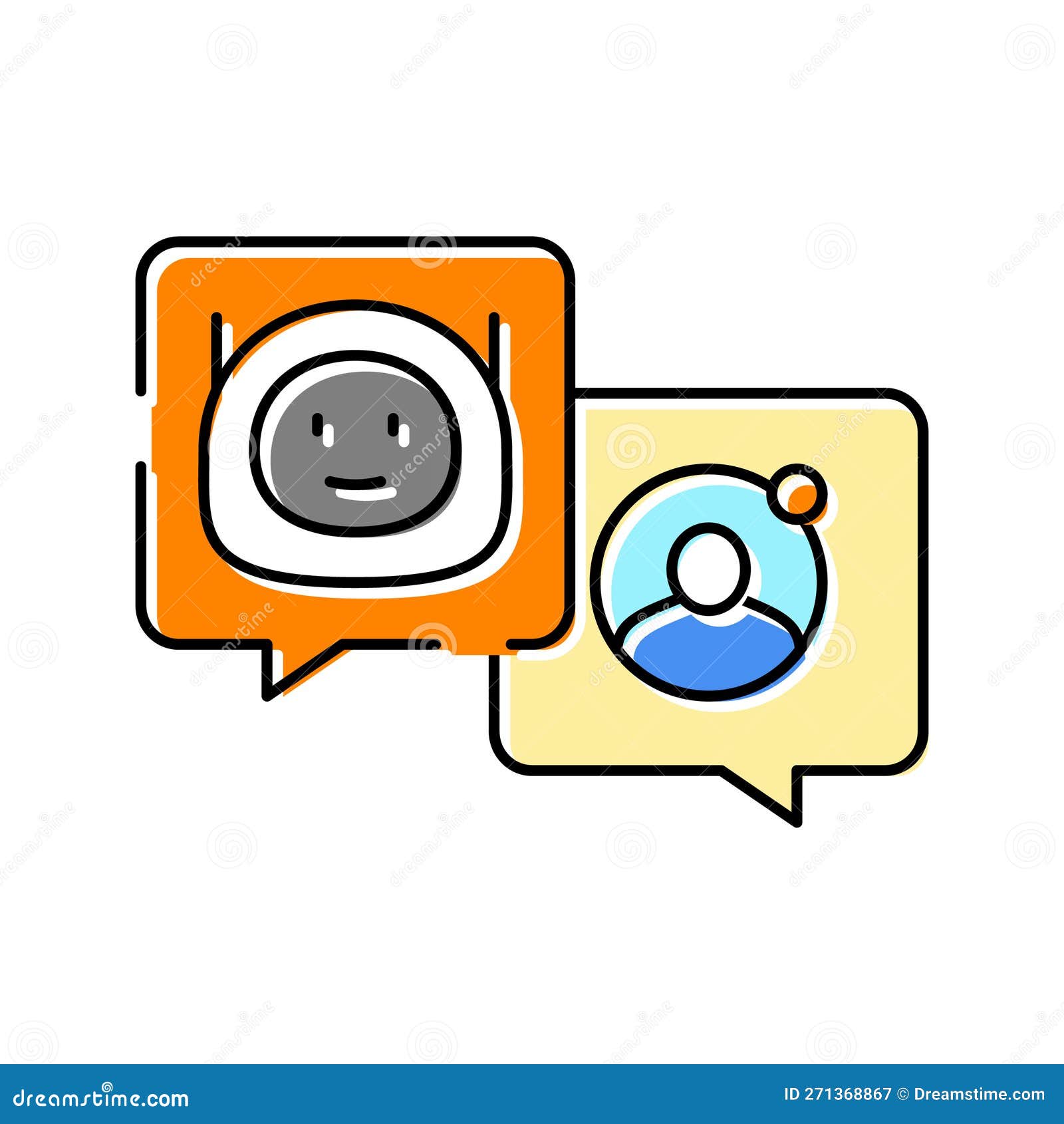 Communication Chat Bot Color Icon Vector Illustration Stock Vector ...