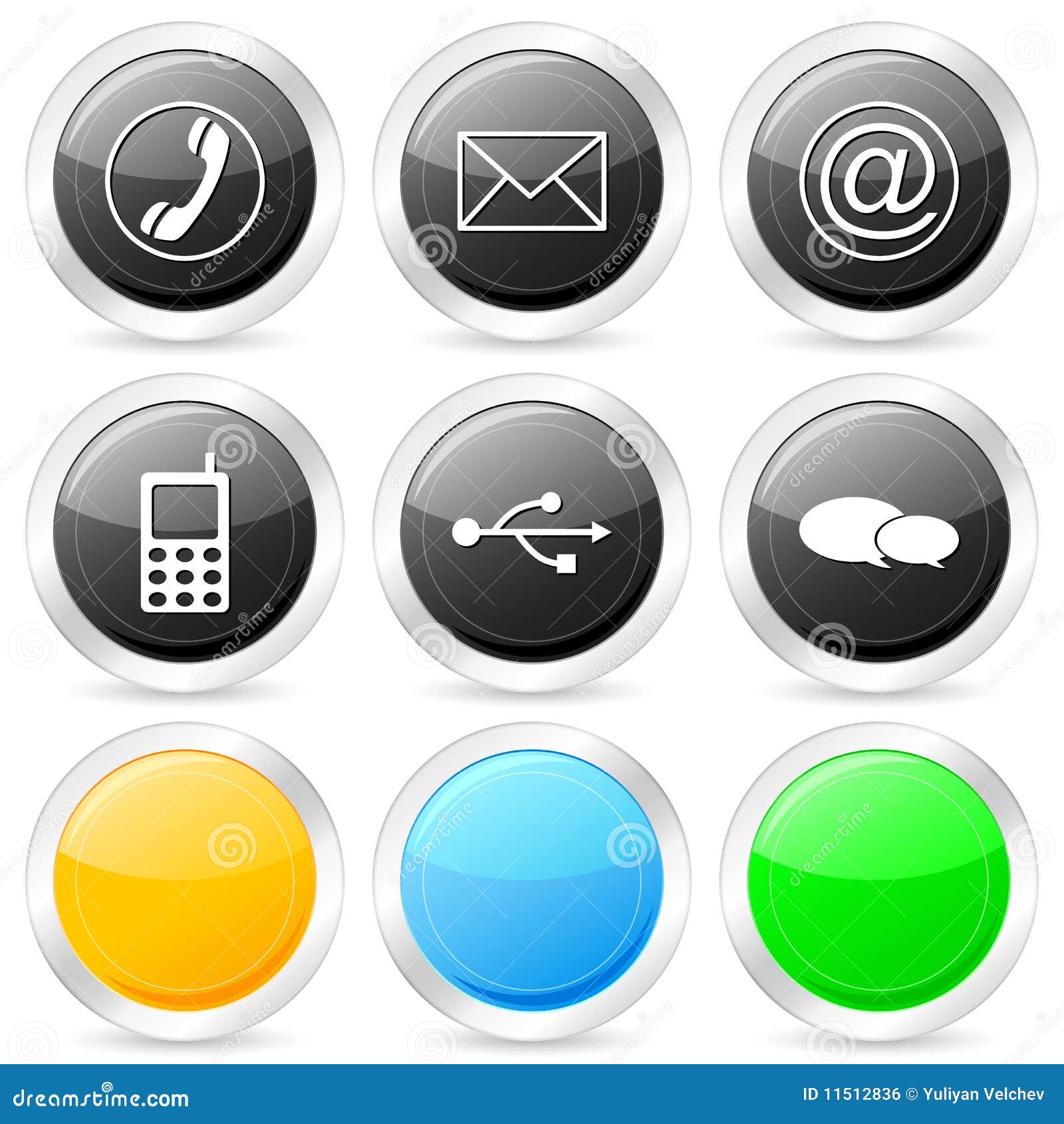 Communication Circle Icon Set Stock Vector - Illustration of white ...