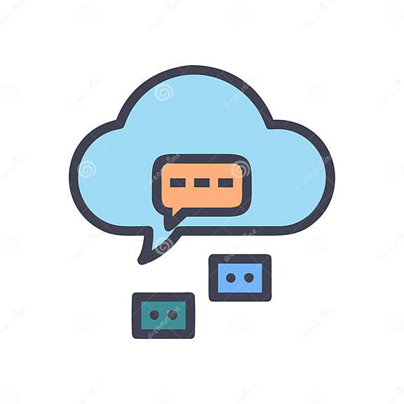 Communication Cloud Icon for Networking Stock Illustration ...