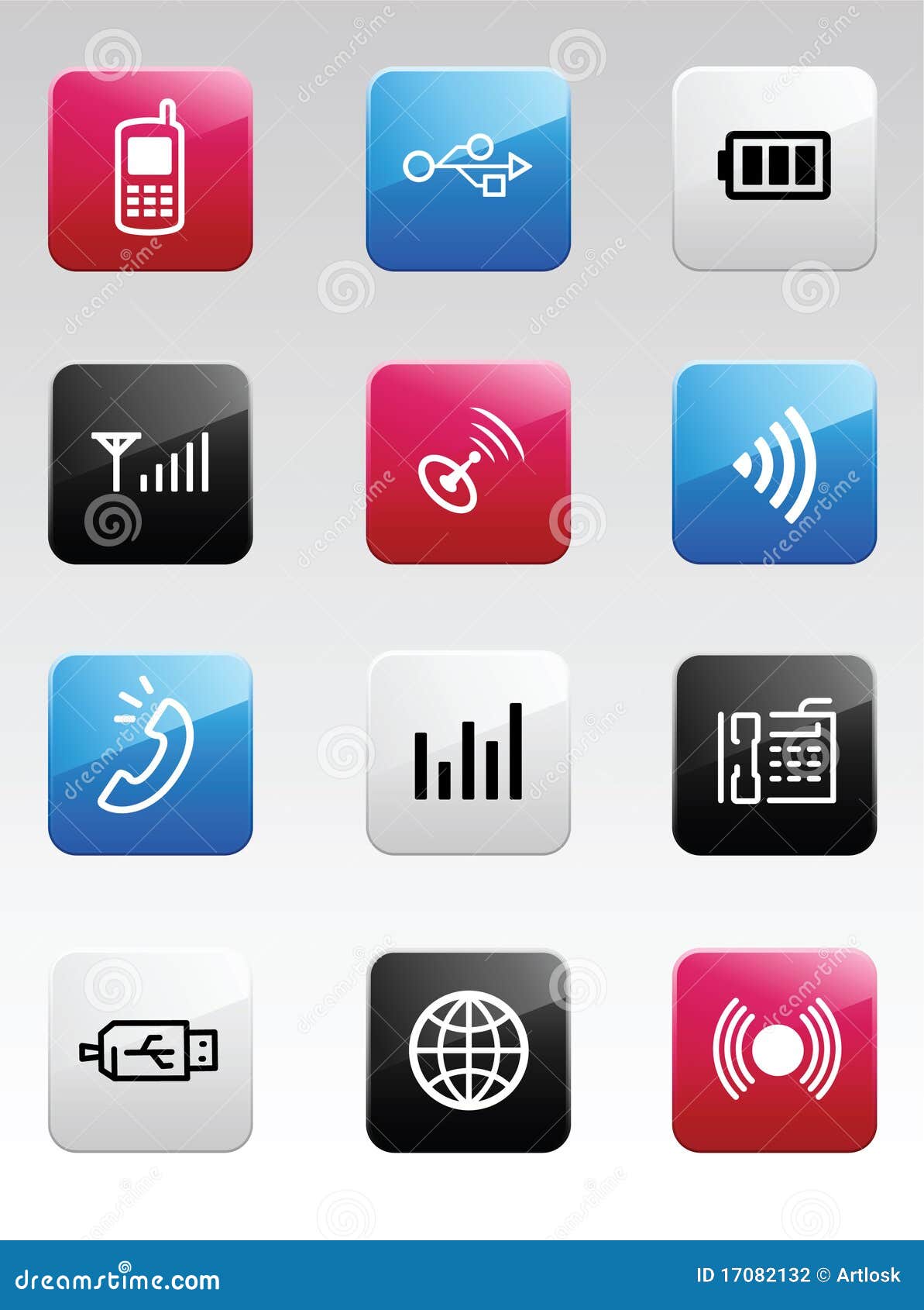 Communication color icons stock vector. Illustration of rectangle ...