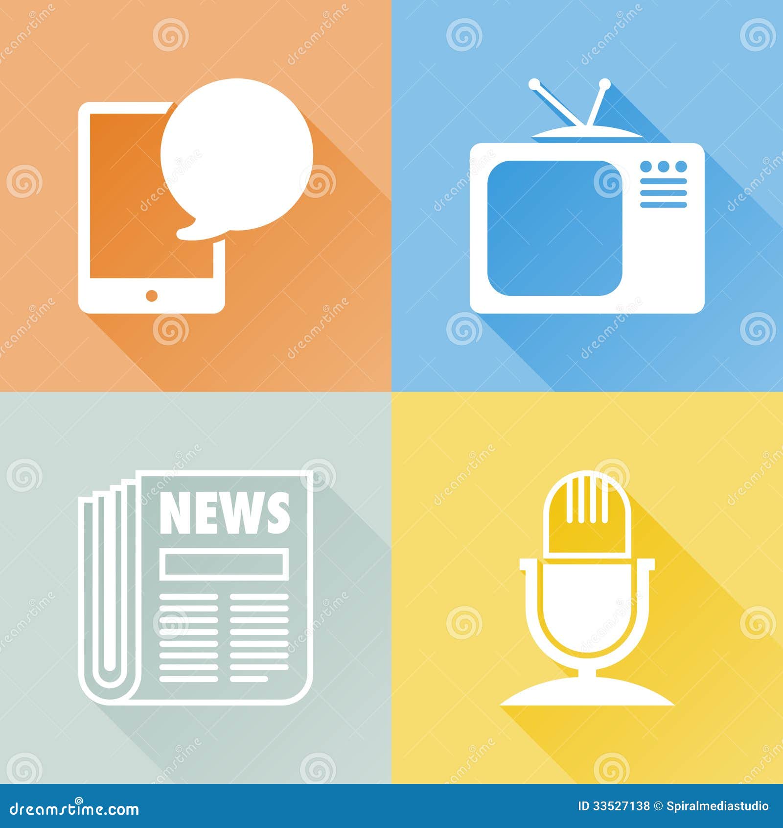 Communication Colorful Flat Icons Stock Vector - Illustration of icon ...