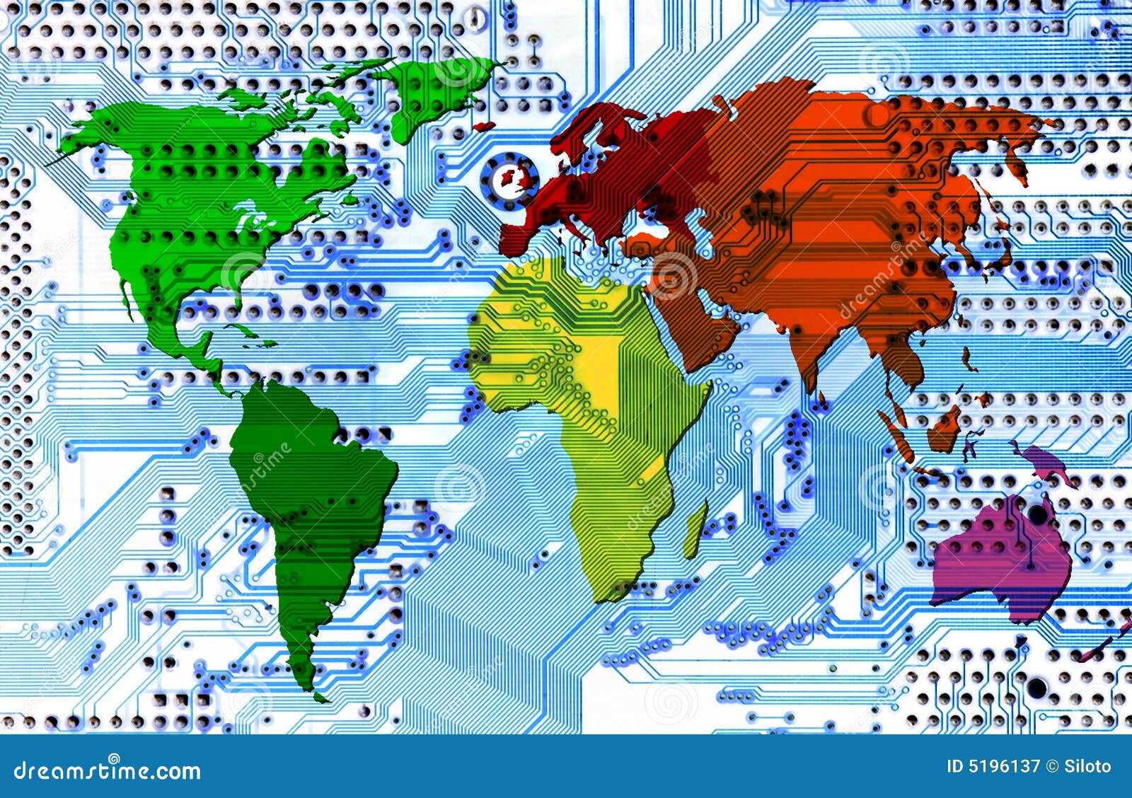 Computer With World Map Connected To FTP Stock Illustration ...