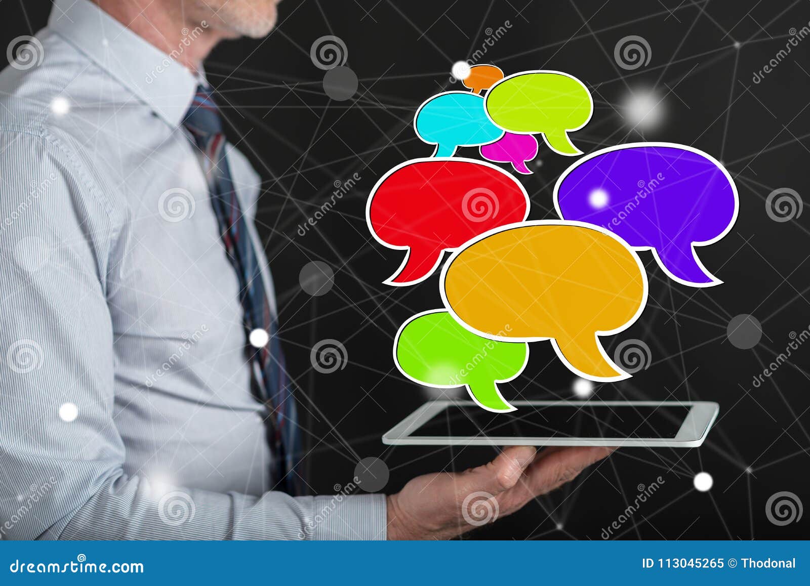 Concept of communication stock image. Image of hand - 113045265
