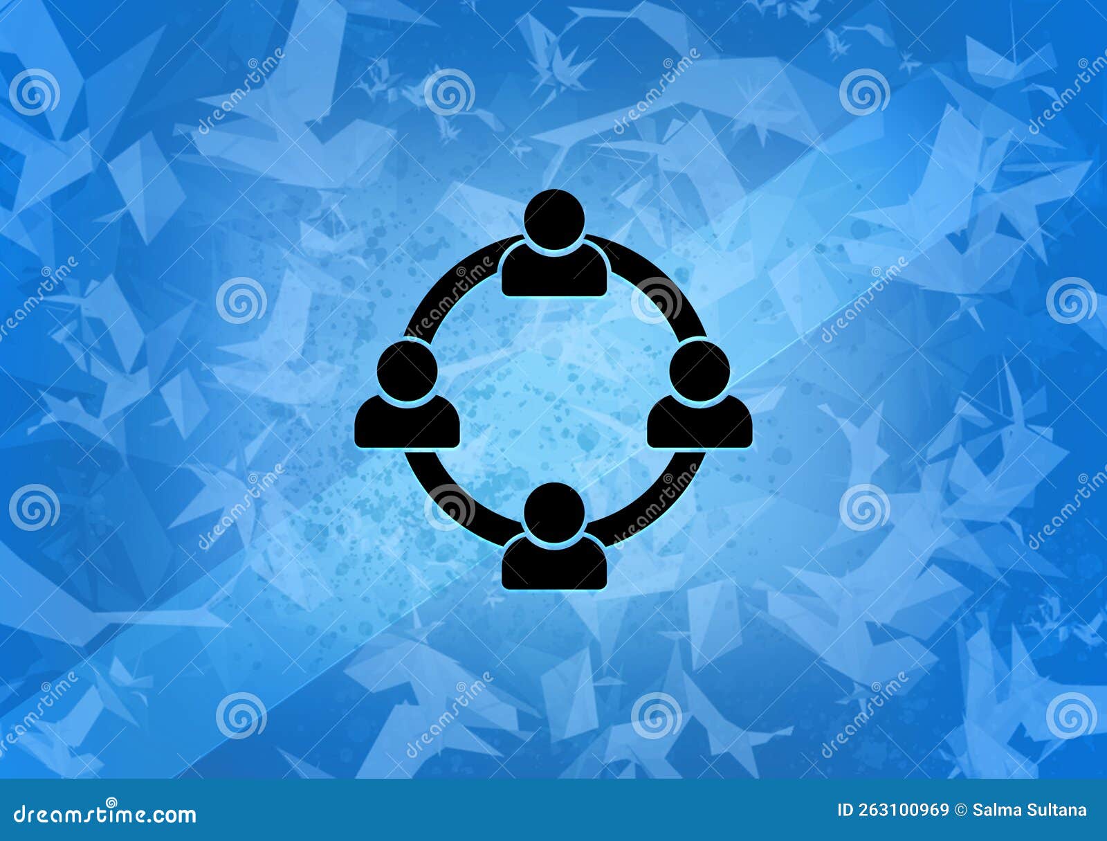 Communication Concept Aesthetic Abstract Icon on Blue Background Stock ...