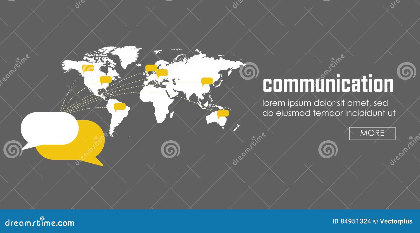 Communication Concept Banner. Web Illustration Infographic Template ...