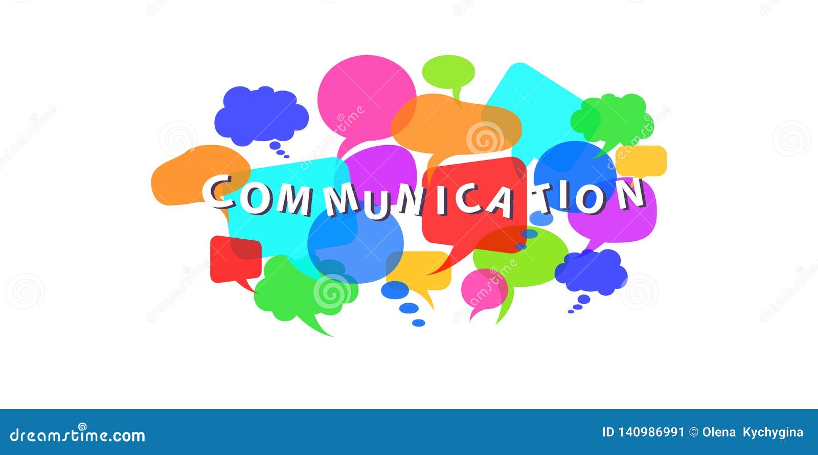 Communication Concept with Colorful Dialogue Speech Bubbles on White ...