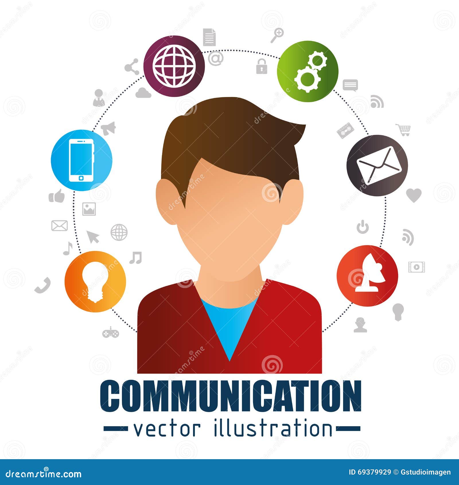 Communication Concept Design Stock Illustration - Illustration of mail ...