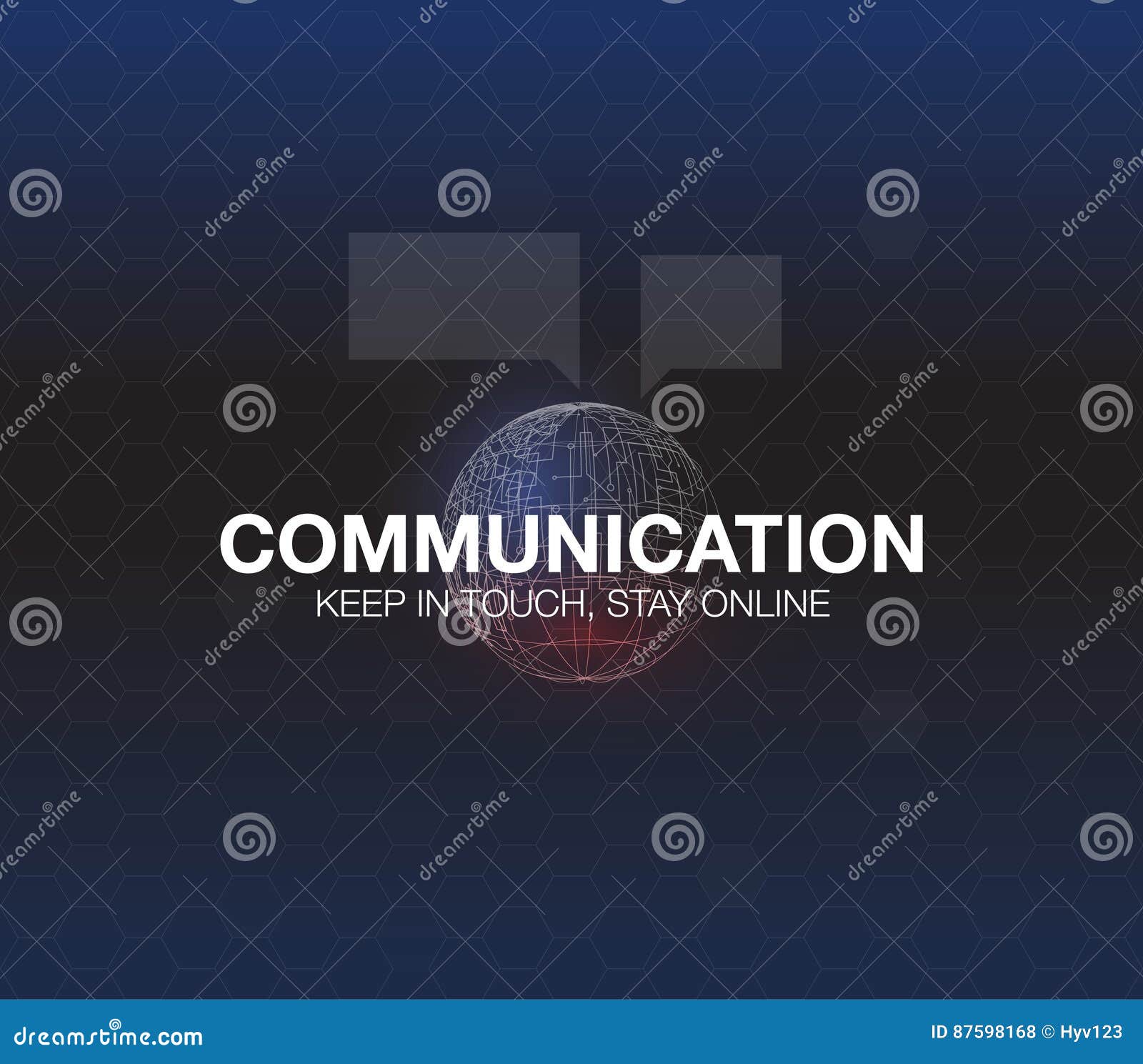 Communication Concept in HUD Style. the Word `communication` HUD Design ...