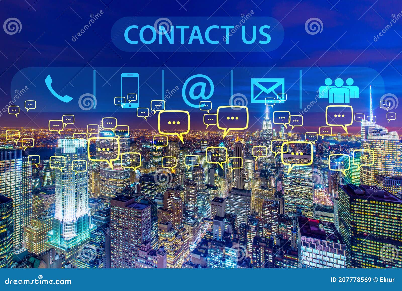 Communication Concept with Key Contact Means Stock Illustration ...