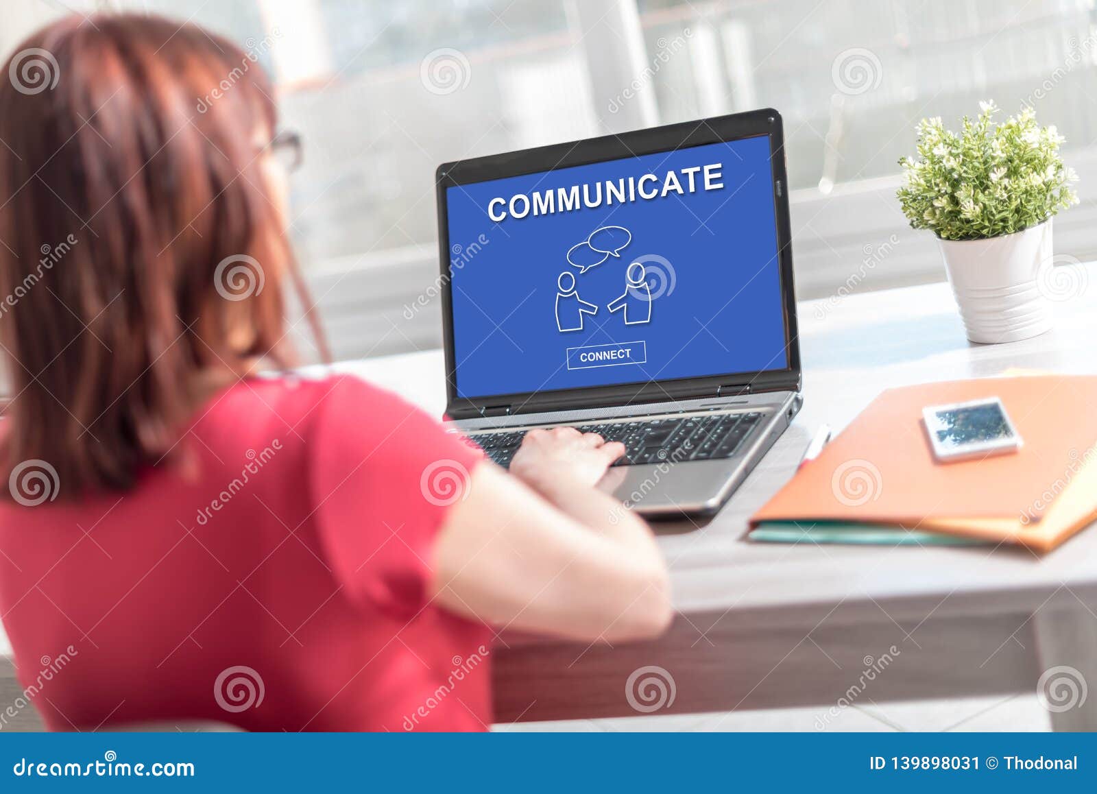 Communication Concept on a Laptop Screen Stock Image - Image of speak ...