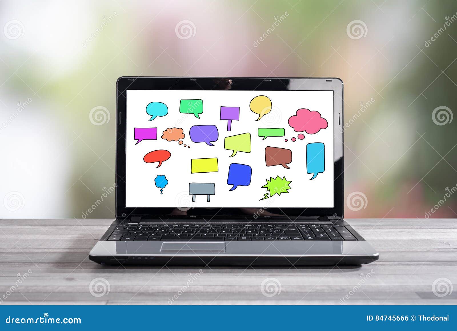 Communication Concept on a Laptop Screen Stock Photo - Image of screen ...