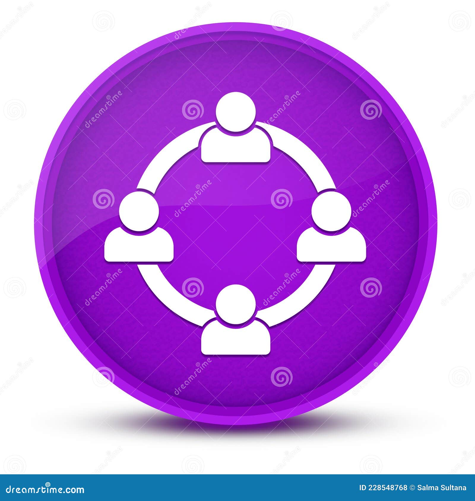 Communication Concept Luxurious Glossy Purple Round Button Abstract ...