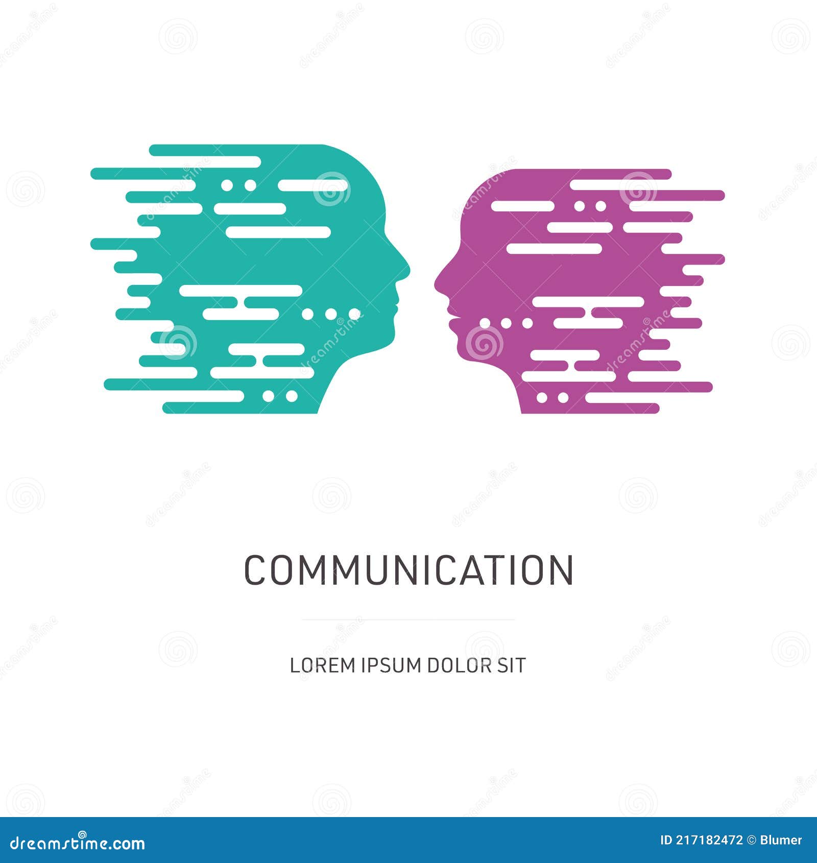 Communication Concept with Male and Female Head Stock Vector ...