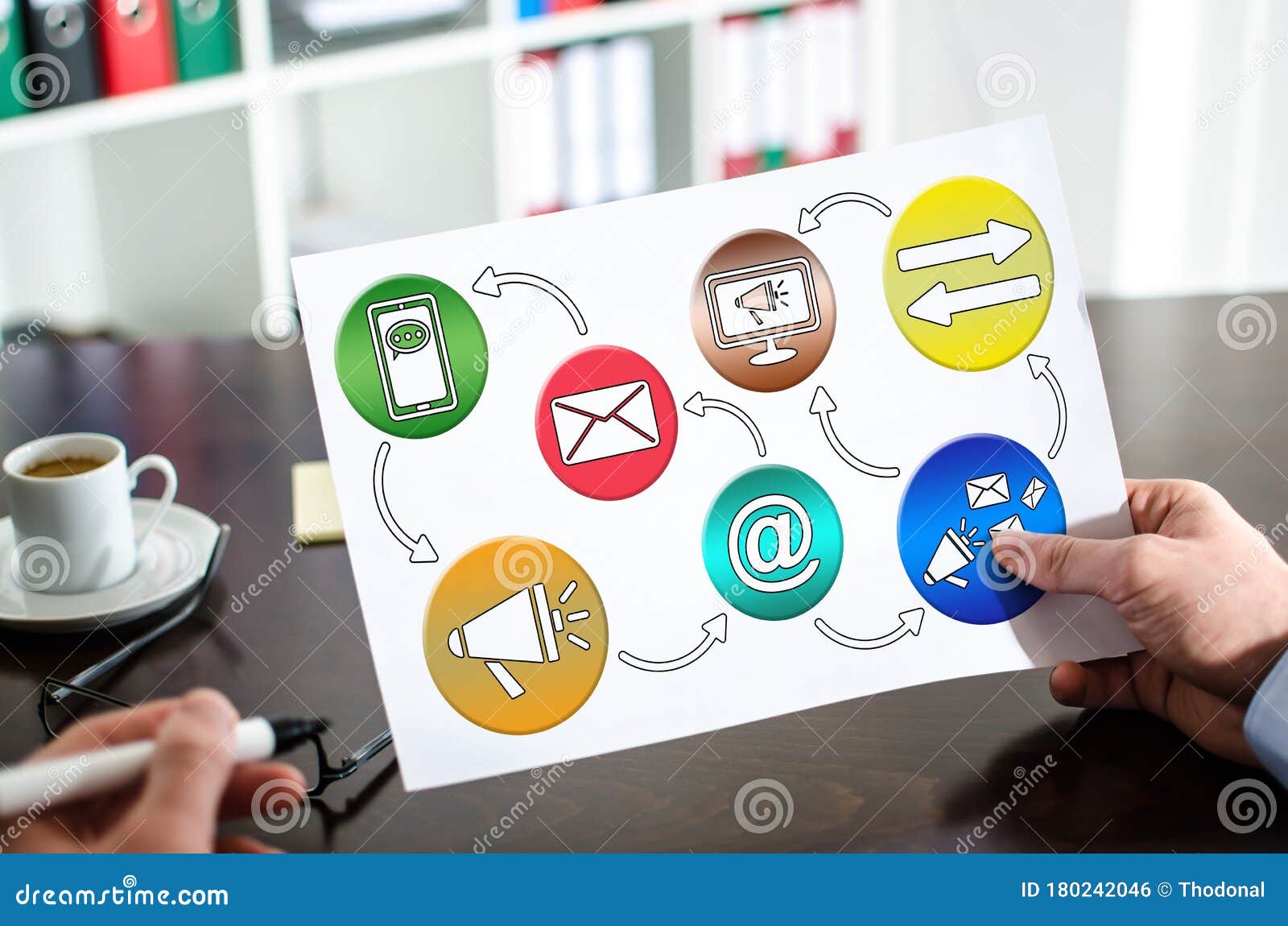 Communication Concept on a Paper Stock Photo - Image of connection ...