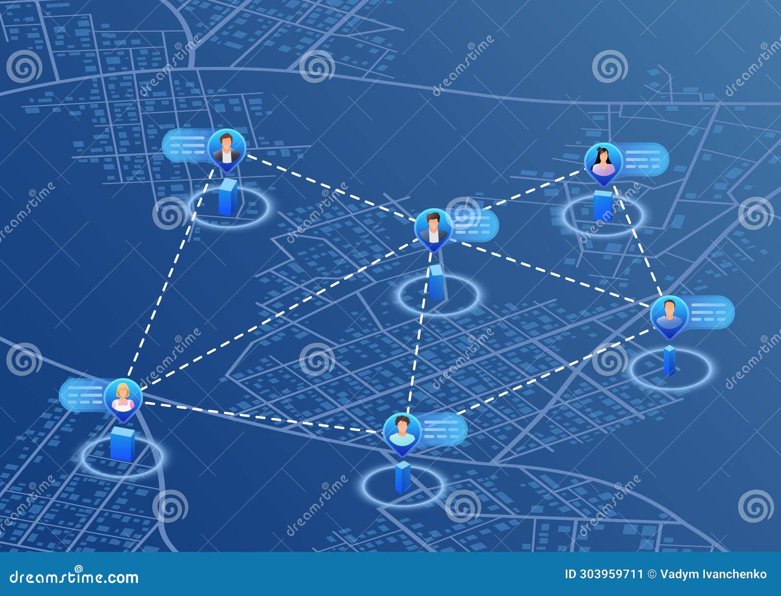 Communication Concept. People Connected with Each Other Around. Generic ...