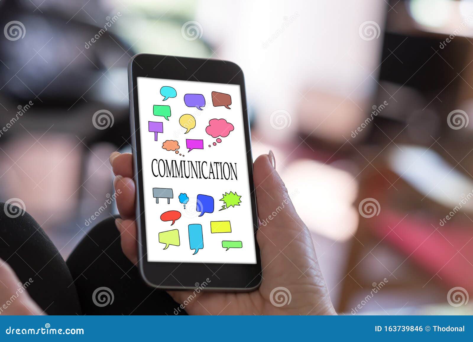 Communication Concept on a Smartphone Stock Photo - Image of design ...