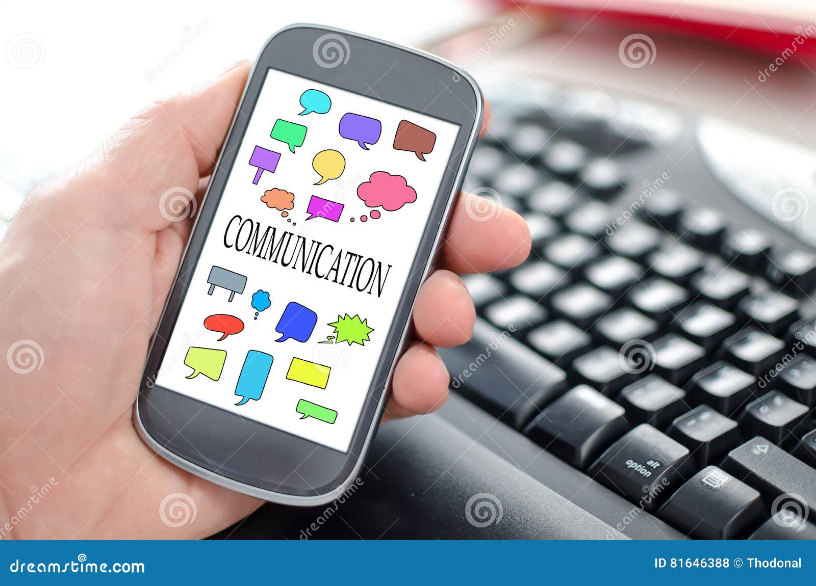 Communication Concept on a Smartphone Stock Photo - Image of dialog ...
