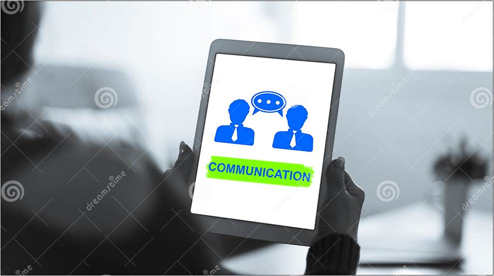 Communication Concept on a Tablet Stock Image - Image of conversation ...