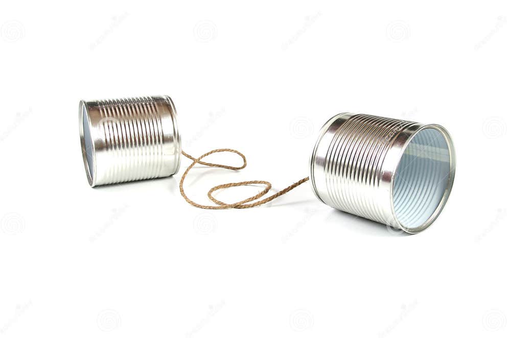 Communication Concept: Tin Can Phone Stock Image - Image of conference ...