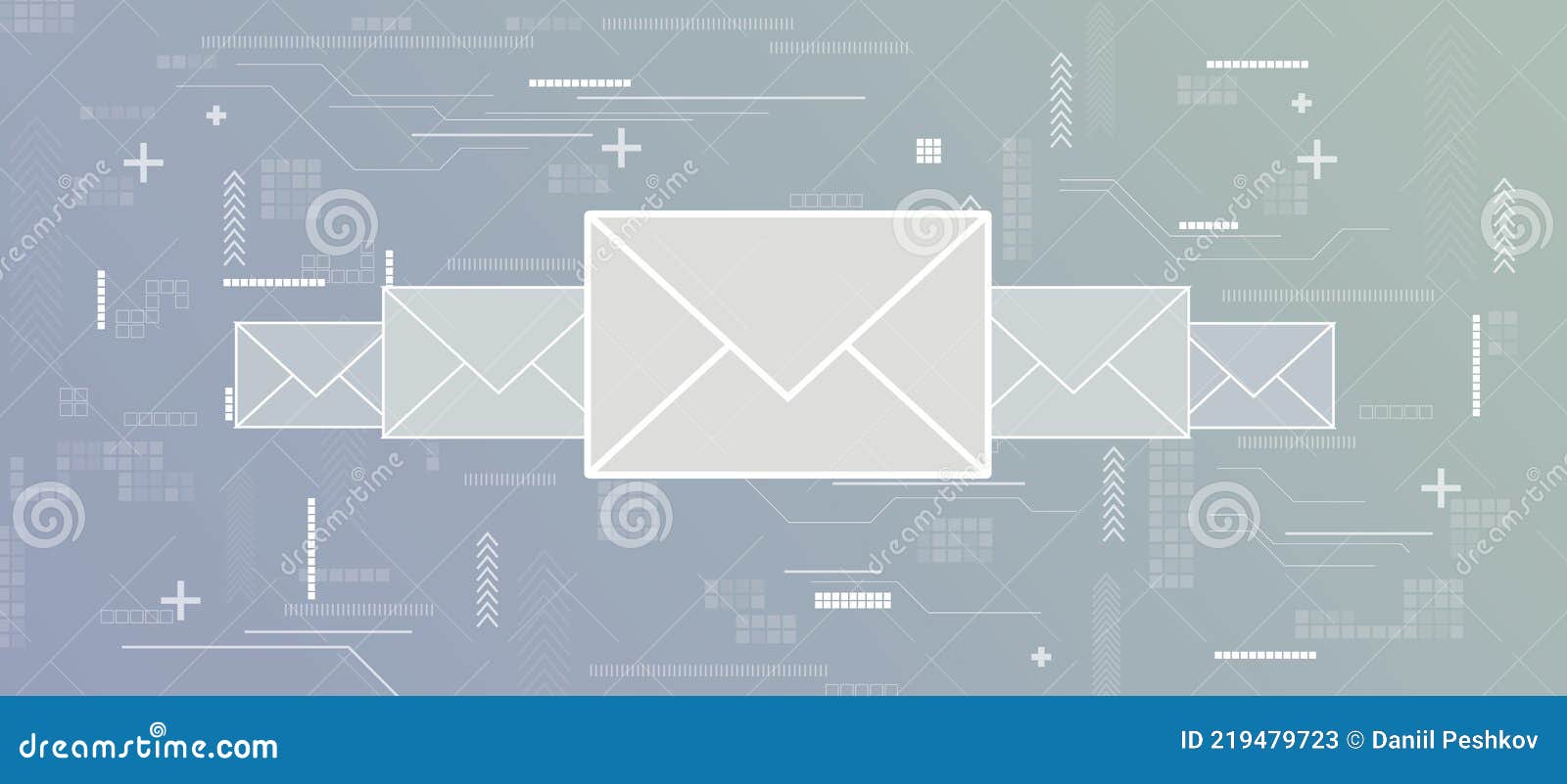 Communication Concept with White Envelopes on Abstract Grey Background ...