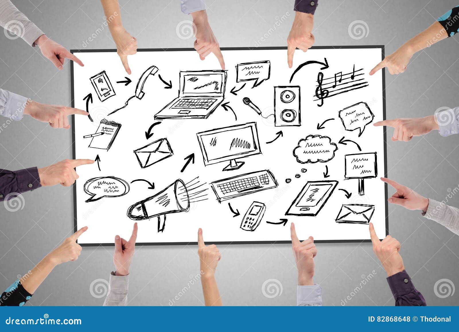 Communication Concept on a Whiteboard Stock Photo - Image of connection ...