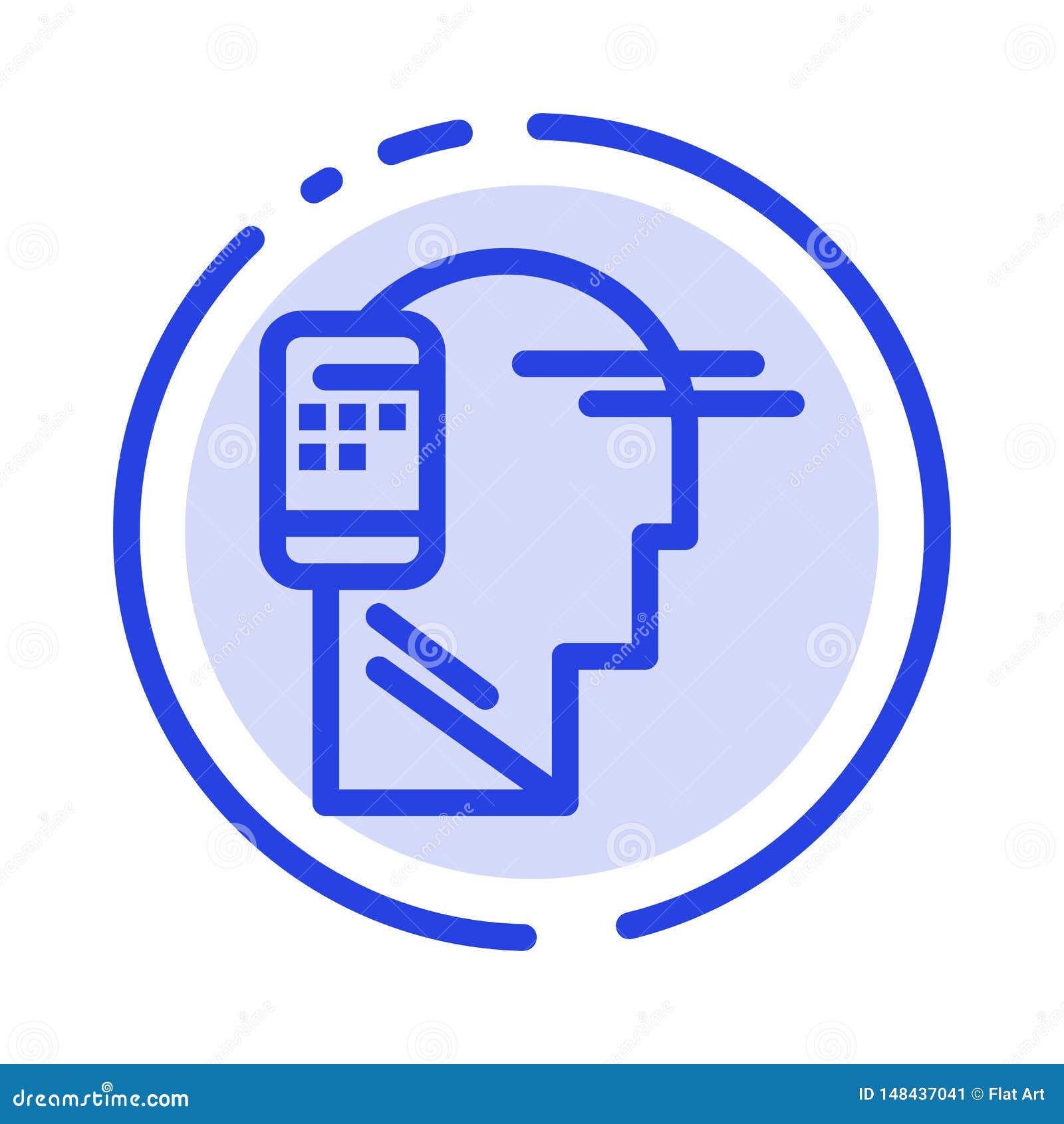 Communication, Connected, Human, Mobile, Mobility Blue Dotted Line Line ...