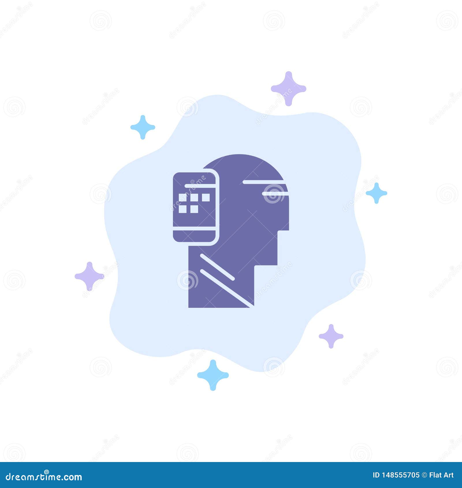 Communication, Connected, Human, Mobile, Mobility Blue Icon on Abstract ...