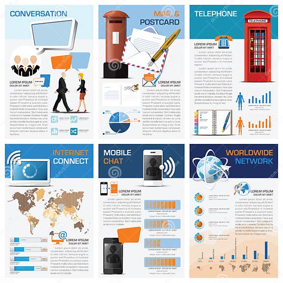 Communication and Connection Chart Diagram Infographic Stock Vector ...