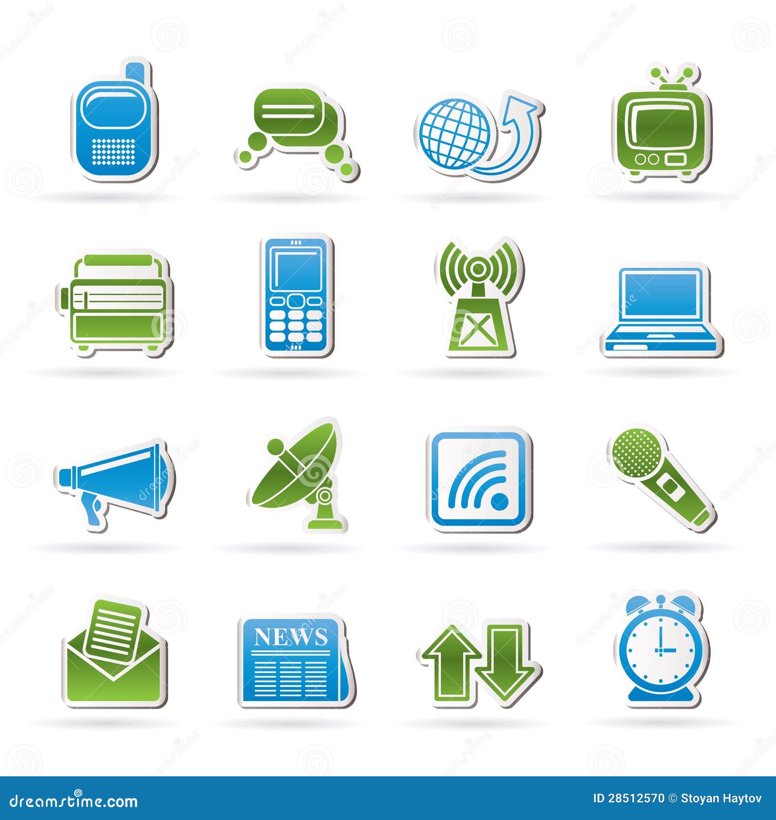 Communication and Connection Icons Stock Vector - Illustration of ...