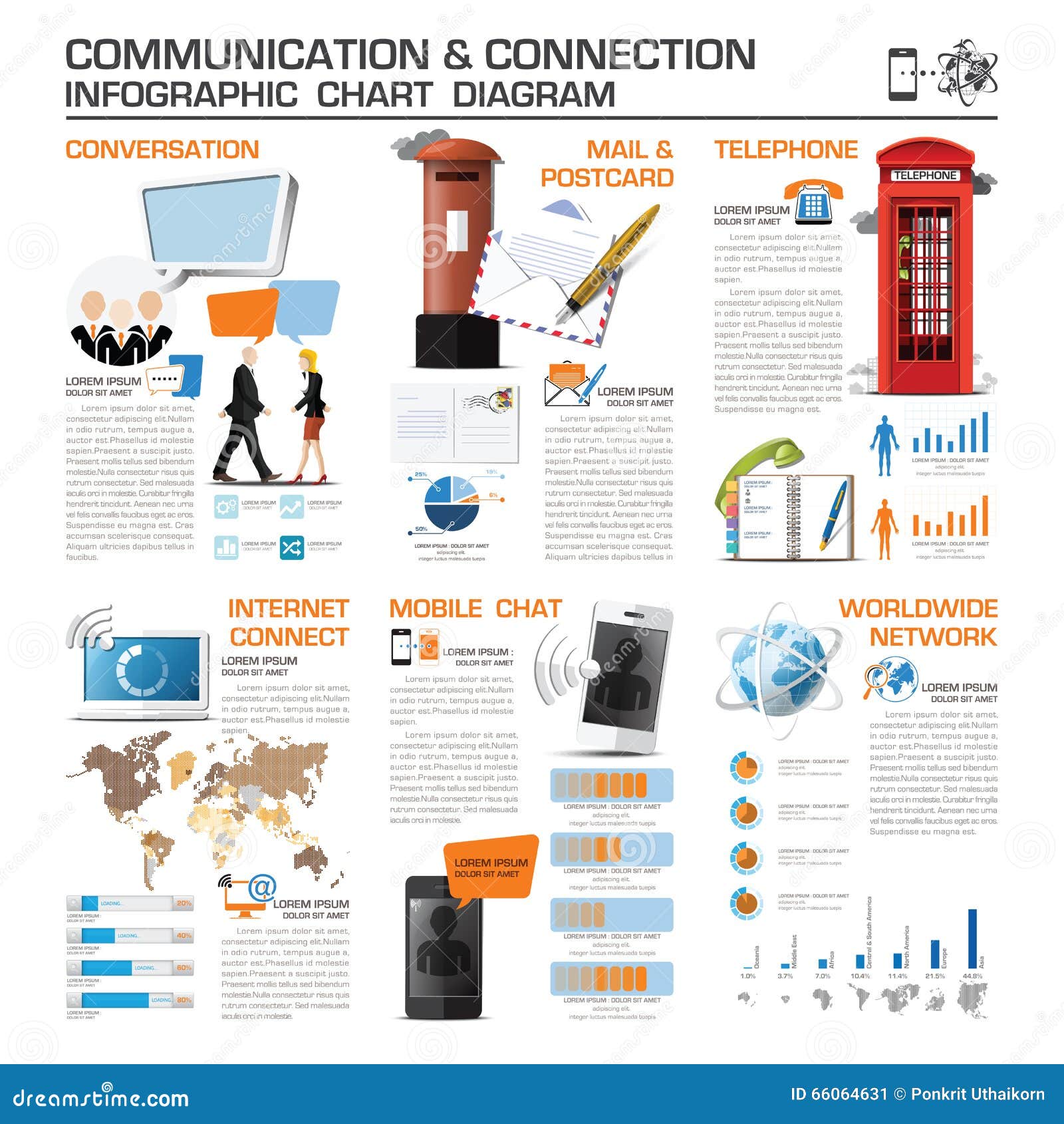 Communication and Connection Infographic Chart Diagram Stock Vector ...
