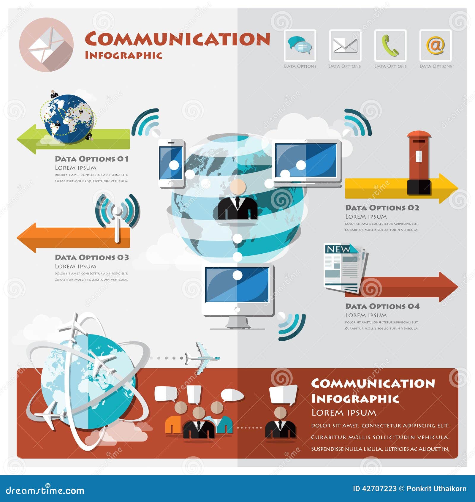 Communication and Connection Infographic Stock Vector - Illustration of ...